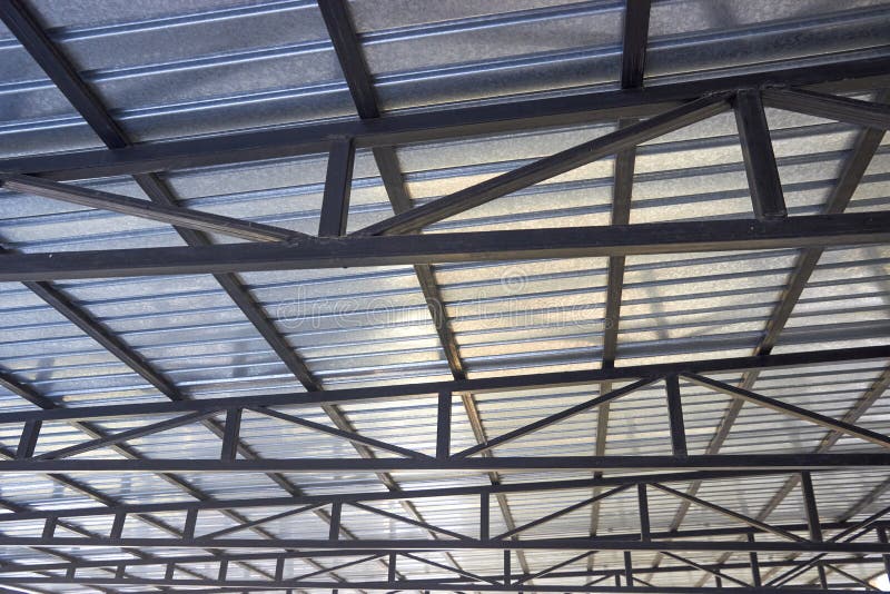 Metal Truss and Canopy Made of Metal Sheet Stock Photo - Image of ...