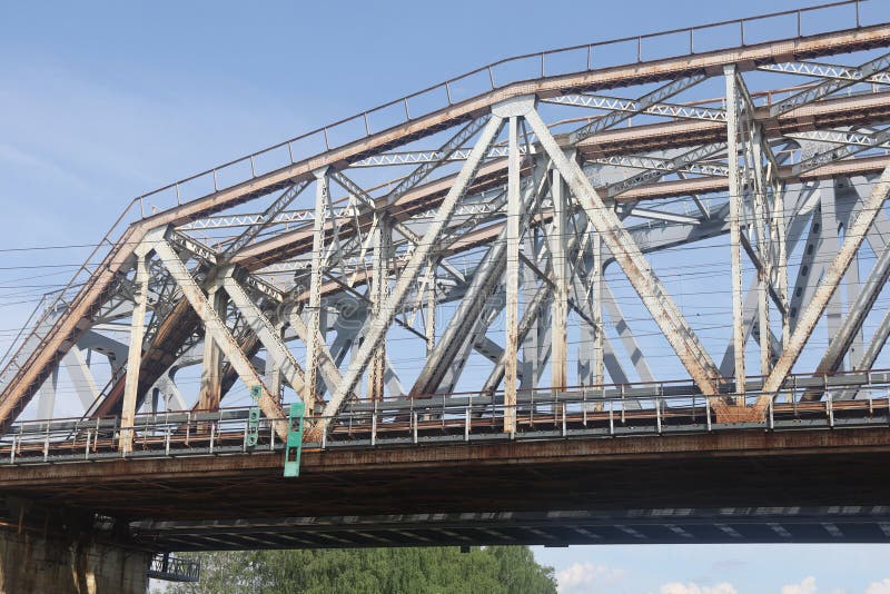 Metal Trusses of a Bridge Over a River, a Bridge Over a Canal Stock ...