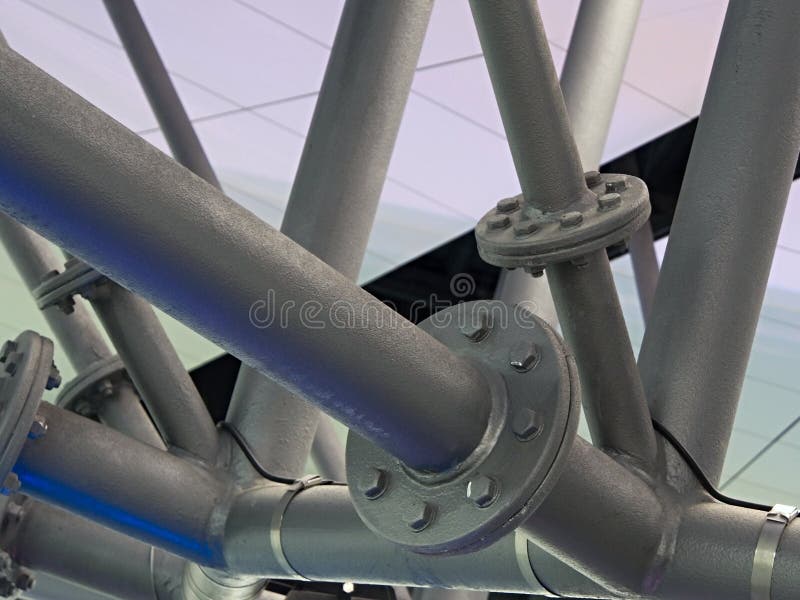 Metal Tube Structure with Joints Stock Photo - Image of develop, gray ...