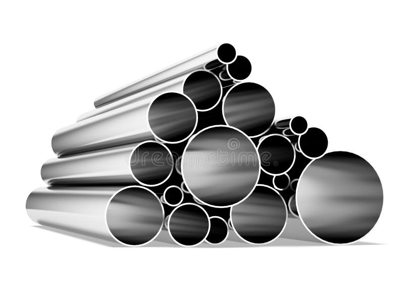 Stack of Steel Tubing, Stainless Tubes Stock Illustration ...