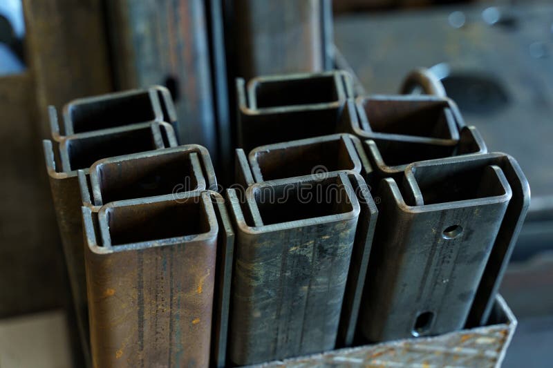 Metal Tubes Arranged in a Workshop Ready for Fabrication Process Stock ...