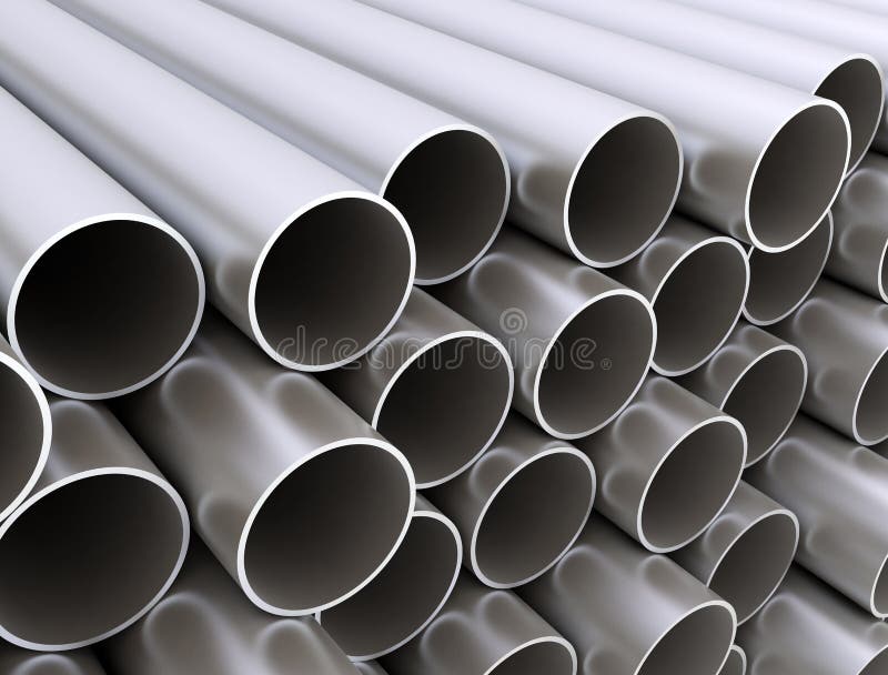 Stack of steel tubing stock illustration. Illustration of pipe - 7231415