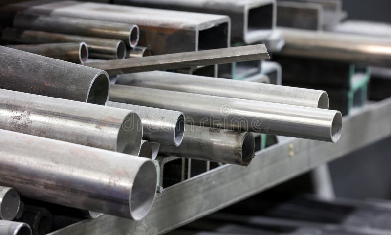 Metal Tubes for Fabrication Projects Stock Image - Image of steel ...