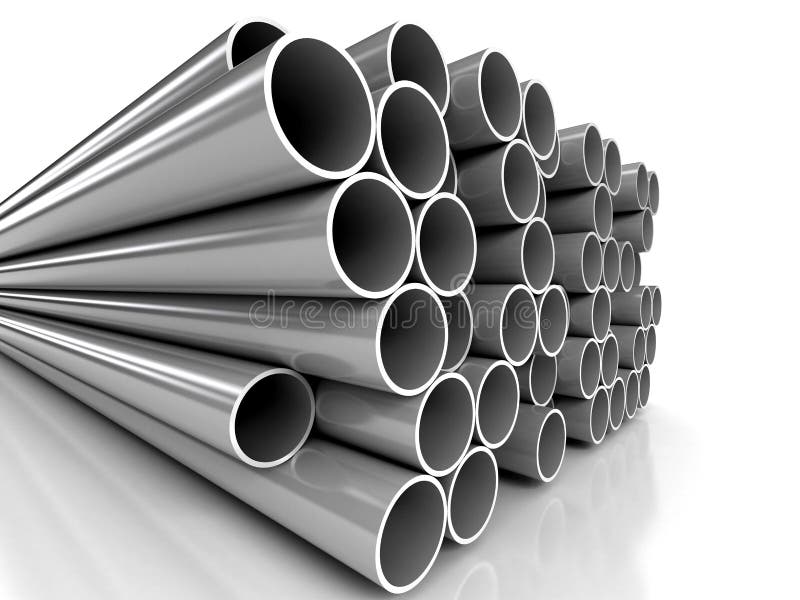 Stack of Steel Tubing, Stainless Tubes Stock Illustration ...