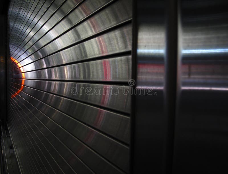 Metal tunnel with lights stock image. Image of aluminum - 10513749