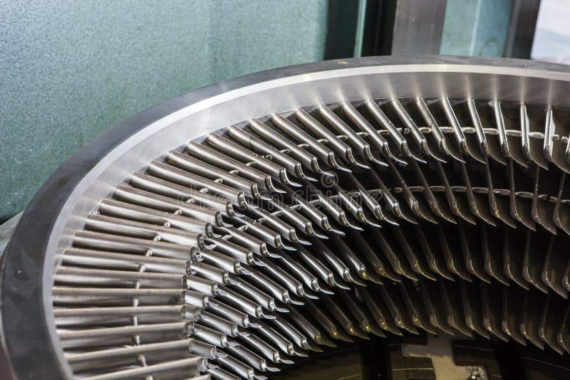 Turbine Engine Ring Assembly - Turbine Blades Installed Stock Photo ...