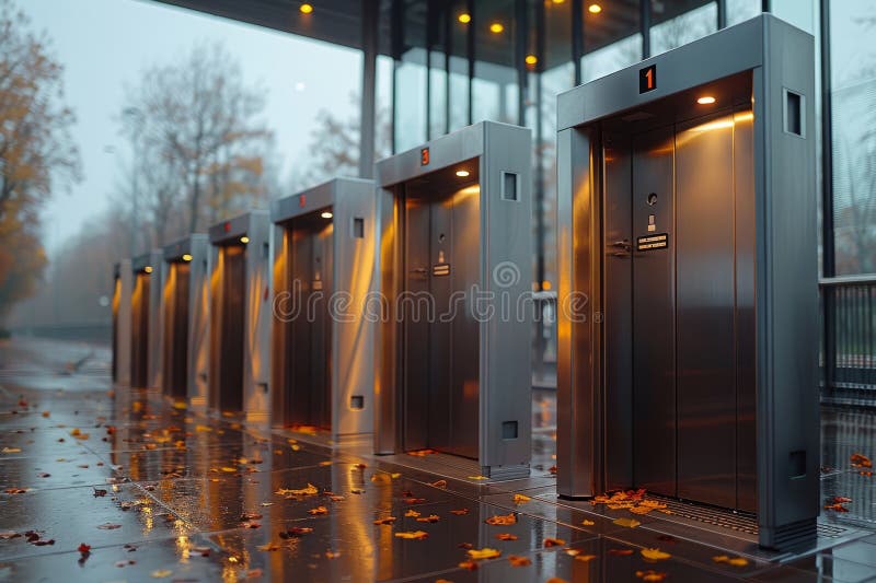 Metal Turnstile for Automatic Access Control at Building Entry with ...