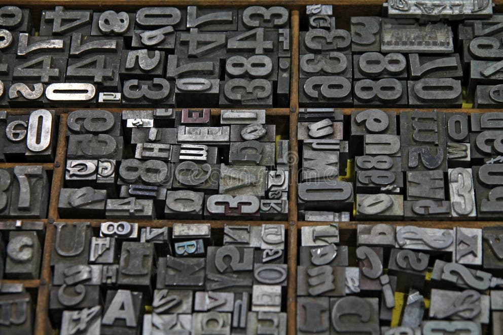 Metal typesetting letters stock photo. Image of visual - 51194990