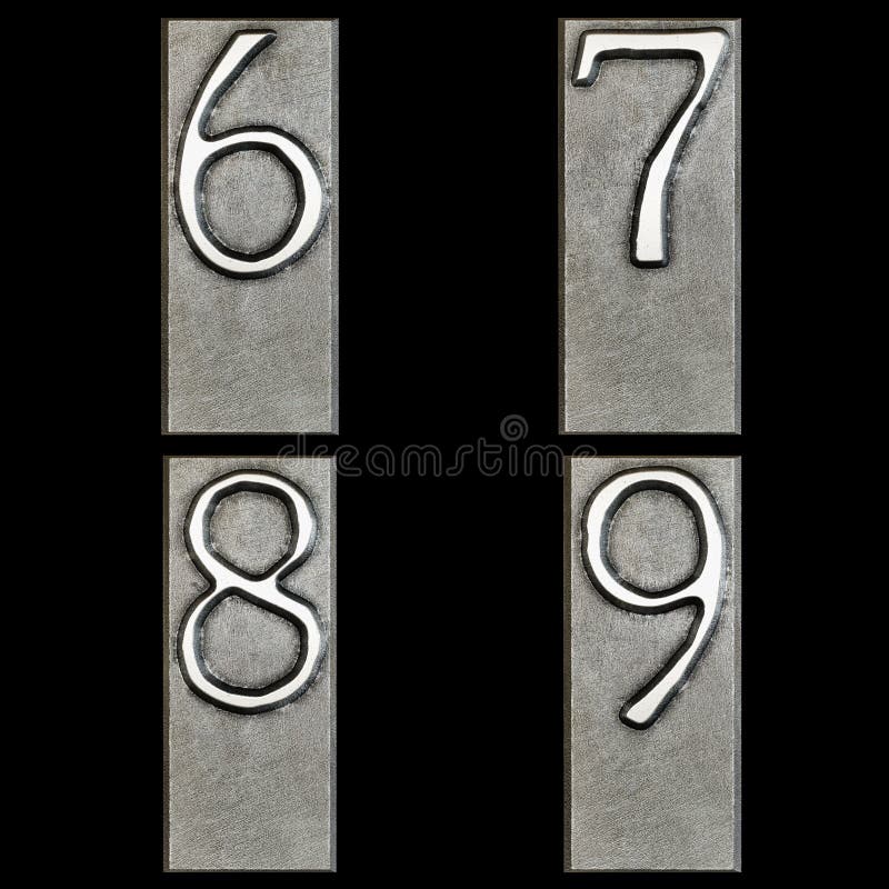Metal Typewriter Print Head Alphabet - Digits 6-9 Stock Photo - Image ...