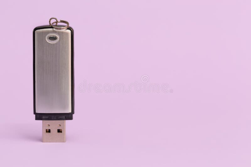 Metal USB Flash Memory on a Purple Background Stock Image - Image of ...