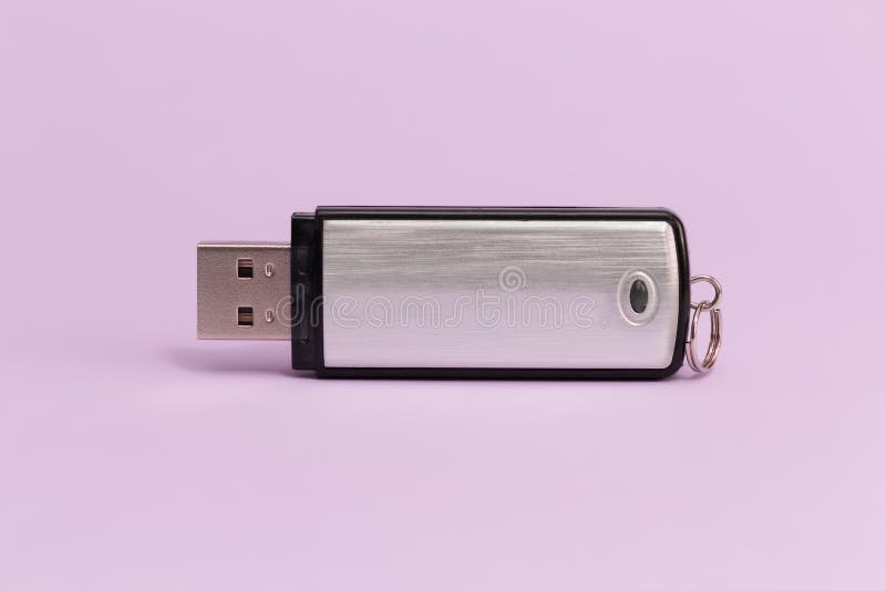 Metal Memory Stick on Hand with Blue Background Stock Photo - Image of ...