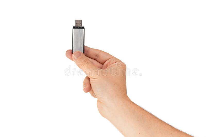 Red USB Memory Stick on Hand with White Background Stock Photo - Image ...