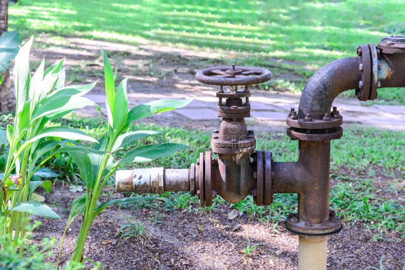 Metal Valve of Water Pipe for Pump System Stock Image - Image of ...