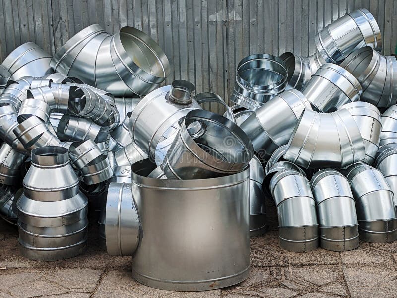 Metal Ventilation Components. Infrastructure Stack Stock Image - Image ...