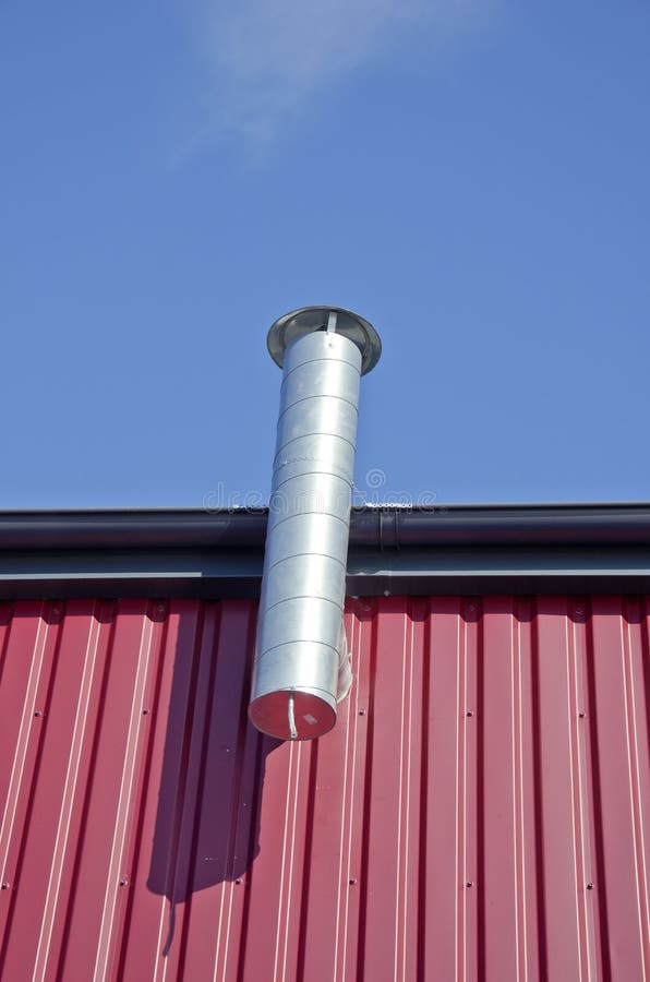 Metal Ventilation Pipe on Modern House Wall Stock Photo - Image of mesh ...