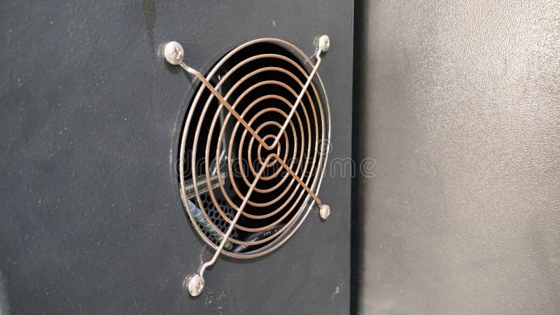 Metal Ventilation System with a Fan Computer Stock Photo - Image of ...