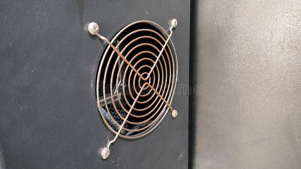 Metal Ventilation System with a Fan Computer Stock Photo - Image of ...
