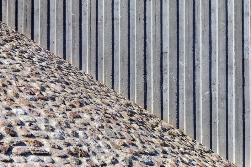 .metal Vertical Wall with Stone Masonry Texture Background Stock Image ...