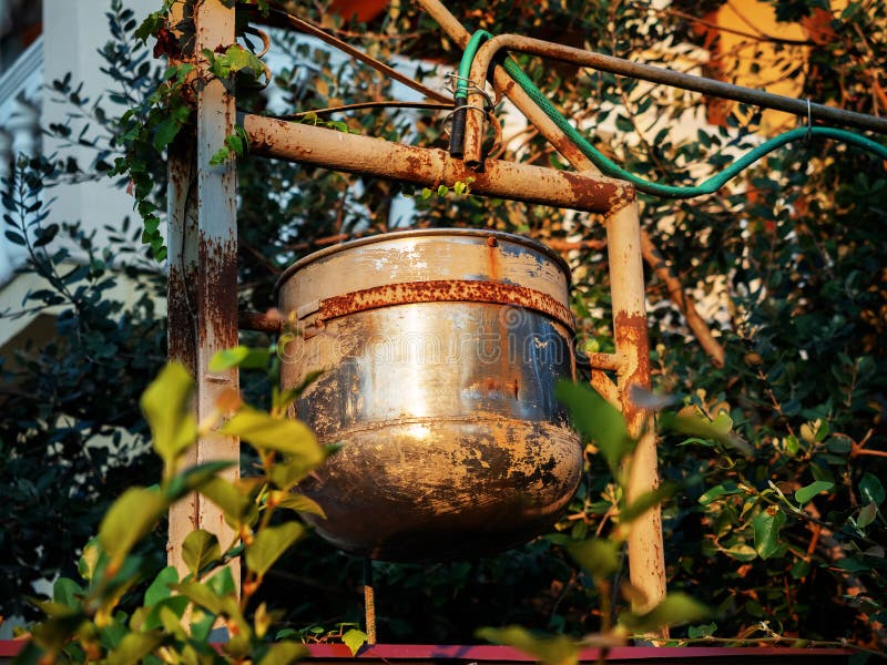 Metal Vessel for Water To Water the Garden Stock Image - Image of ...