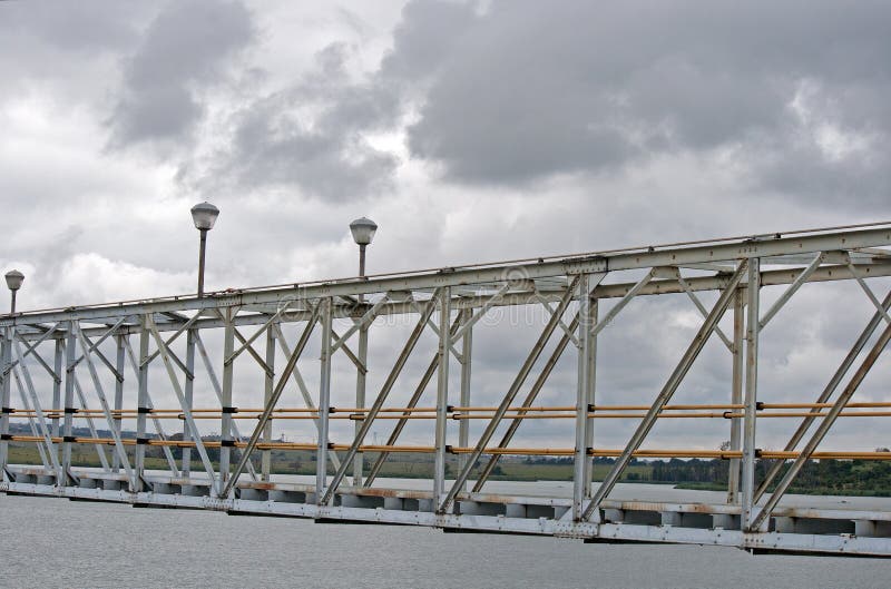 METAL WALKWAY OVER DAM stock image. Image of metal, side - 102716283