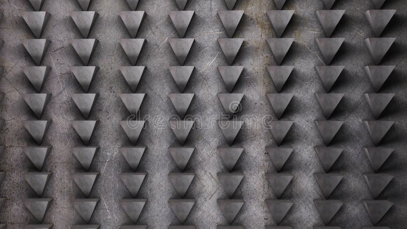 Metal Wall Abstract Pattern of Triangles 3D Render Illustration Stock ...