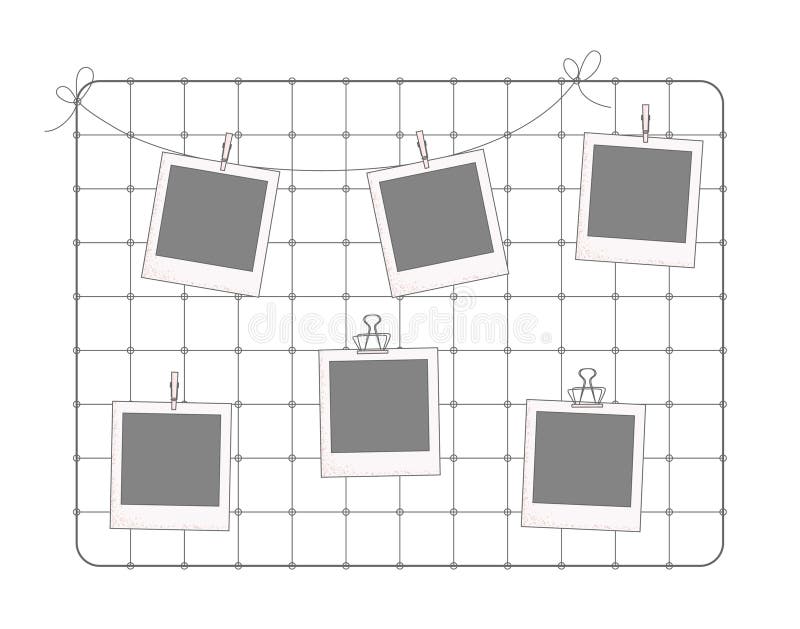 Metal Wall Grid Photo Template, Display Board. Square Photo Picture ...