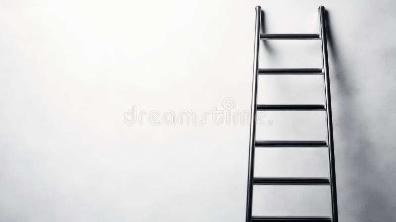 Metal Wall Ladder Stretching Vertically, Sleek Architectural Minimalism ...