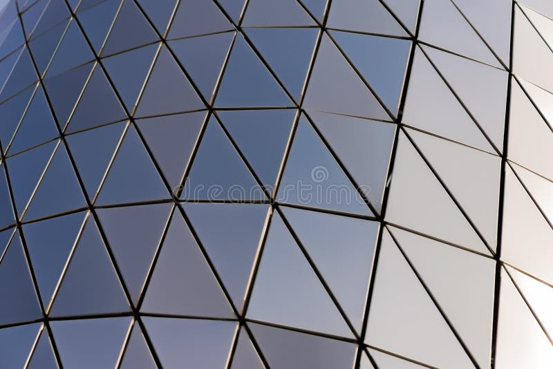 Metal wall of triangles stock image. Image of detail - 183193563