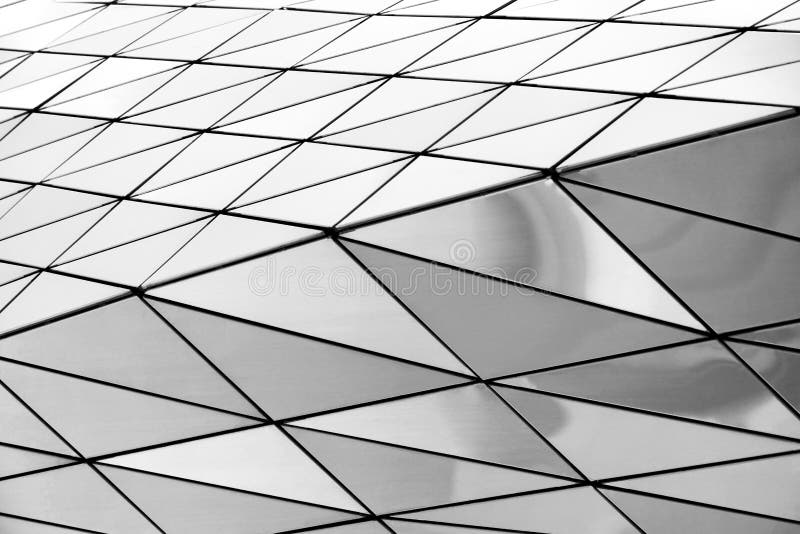 Metal wall of triangles stock image. Image of contemporary - 182742379