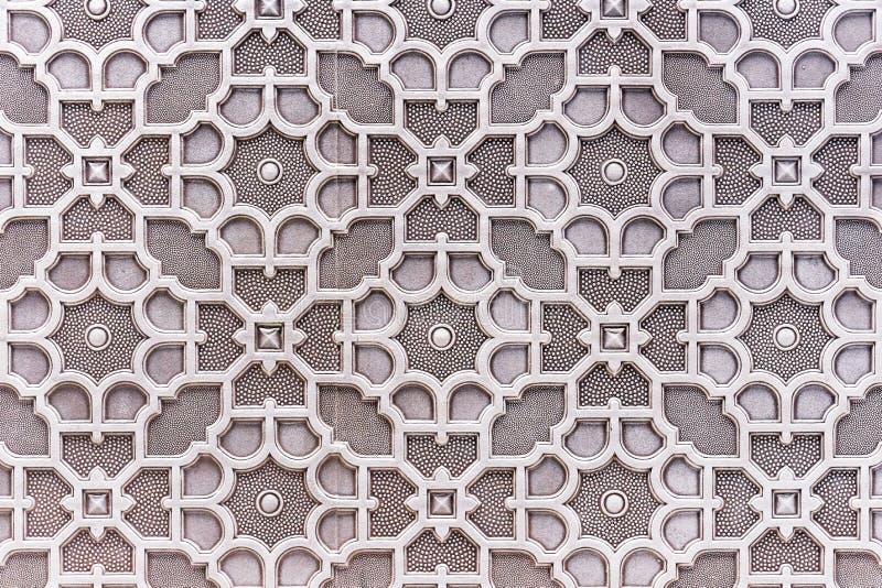 Metal Wall Panel with 3D Ornament. Background with Volumetric Oriental ...