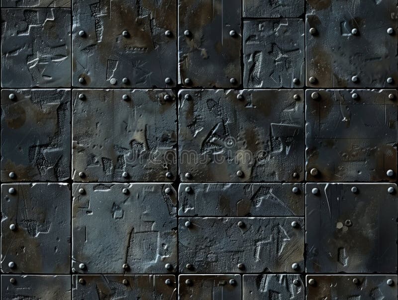 A Metal Wall with Rivets and Rivets Stock Photo - Image of generated ...