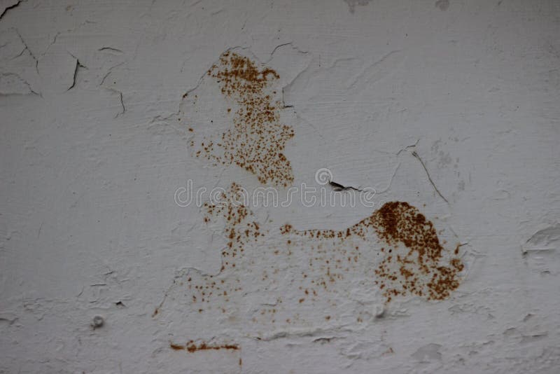 Metal Wall with Rust and Old White Paint Texture Stock Image - Image of ...