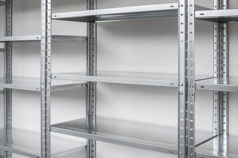 Metal Warehouse Shelving Unit with Adjustable Shelves Stock Photo ...