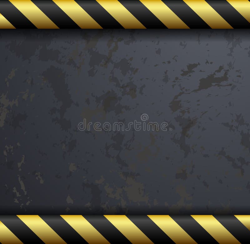 Metal Warning Yellow Sign Plate with Stripes Stock Vector ...