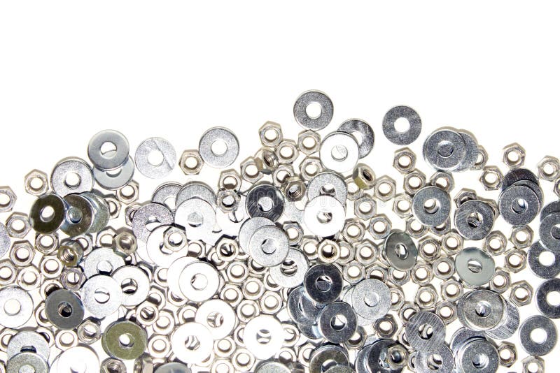 Metal Washers on a White Background Stock Image - Image of engineering ...