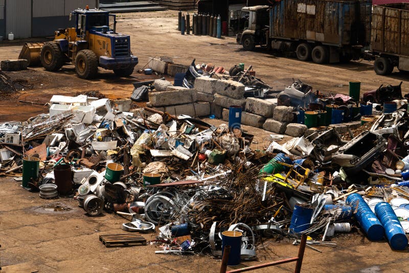 Metal Waste Disposal Industrial Site Stock Image - Image of ecology ...