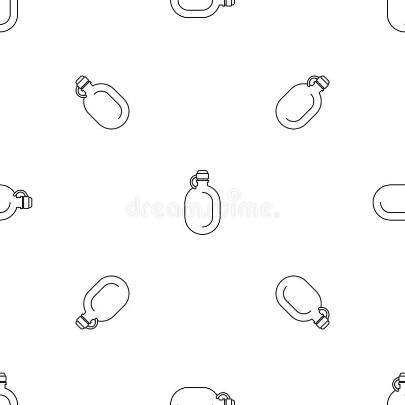Metal Water Flask Pattern Seamless Vector Stock Vector - Illustration ...