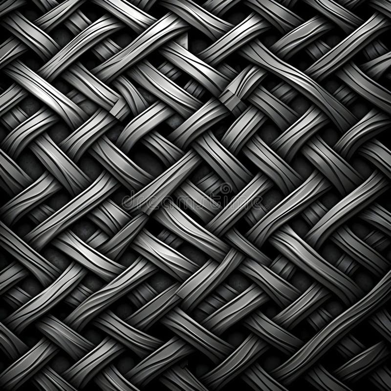 Metal Weave Pattern on Black Background. 3d Rendering Stock Vector ...
