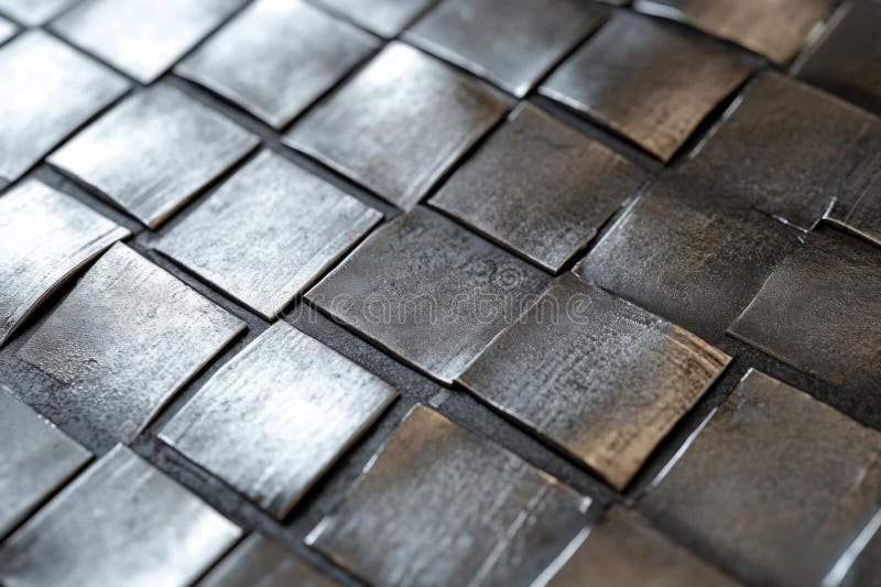 Metal Weave Square Pattern Background, Metallic Interlocking Detail ...