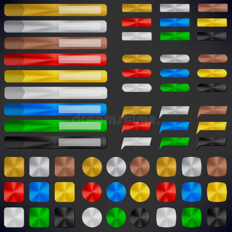 Metal web buttons stock vector. Illustration of buttons - 28190088