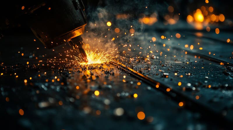 Metal Welding Sparks Flying during Fabrication Stock Illustration ...