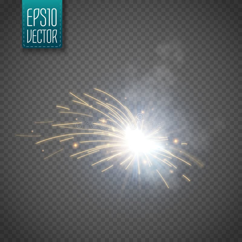 Metal Welding with Sparks Isolated on Transparent Background. Vector ...