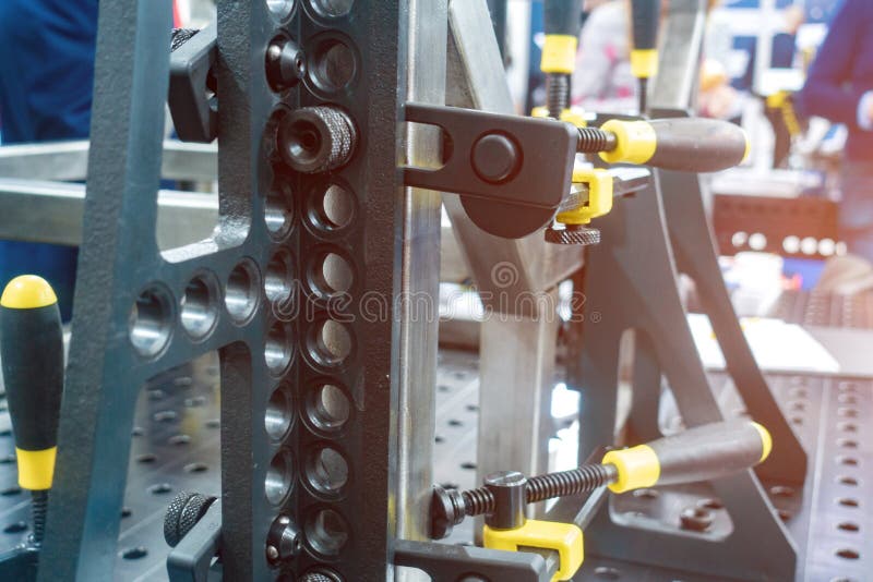 Metal Welding Table with Mounting Brackets Stock Photo - Image of ...