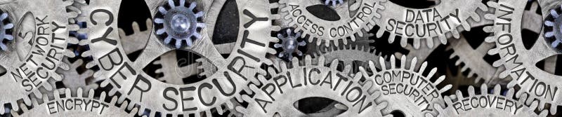 Metal Wheel with Cyber Security Concept Stock Image - Image of data ...