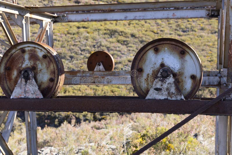 Metal Wheel on Steel Structure Rusted Stock Image - Image of derelict ...
