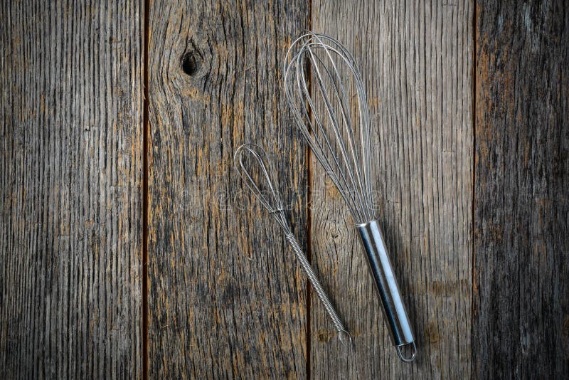 Metal Whisk on Rustic Wood stock image. Image of culinary - 47647515