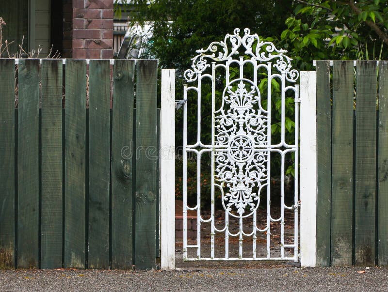Metal White Gate stock photo. Image of metal, fence, white - 28424256