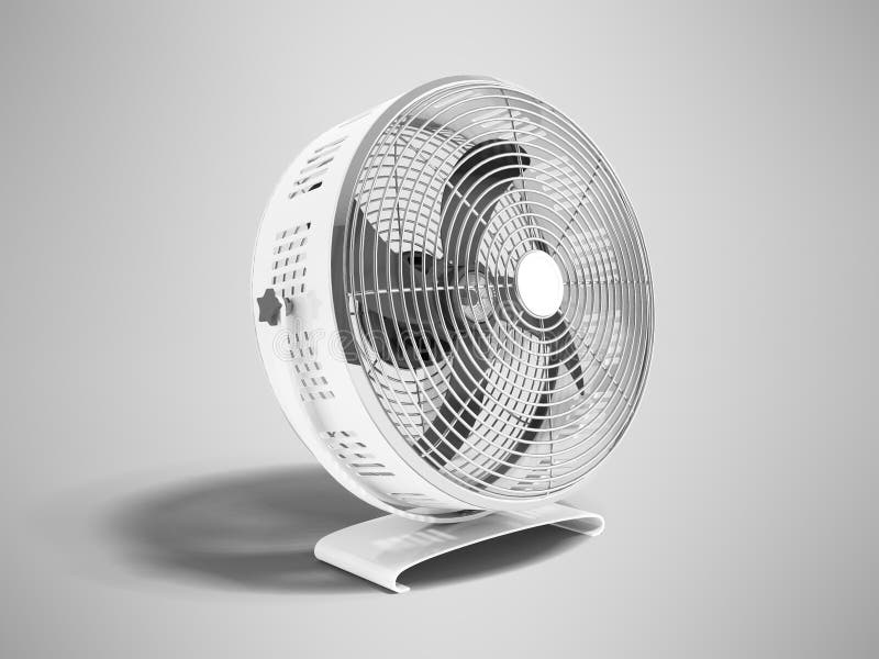 Metal White Large Fan for Cooling Rooms 3d Render on Gray Background ...