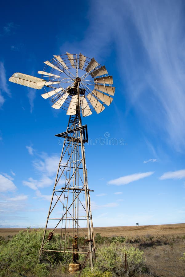 Metal Windmill stock image. Image of mill, blue, wild - 252071331