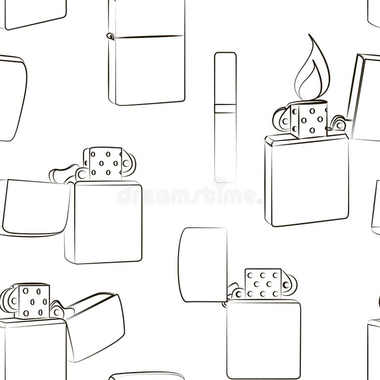 Metal Windproof Lighter Pattern Stock Vector - Illustration of project ...